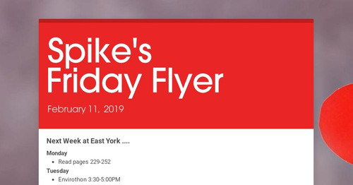 Spike's Friday Flyer | Smore Newsletters
