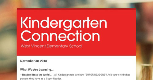 Kindergarten Connection | Smore Newsletters