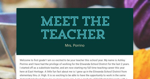 Meet the Teacher | Smore Newsletters