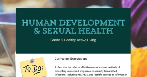 HUMAN DEVELOPMENT & SEXUAL HEALTH | Smore Newsletters for Education