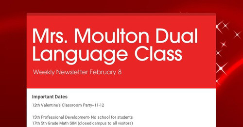 Mrs. Moulton Dual Language Class | Smore Newsletters