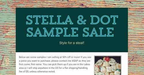 Stella & Dot Sample Sale | Smore Newsletters