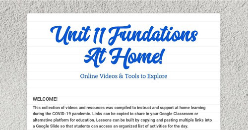Unit 11 Fundations At Home! | Smore Newsletters