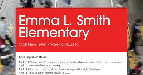 Emma L. Smith Elementary | Smore Newsletters for Education