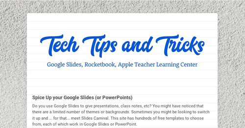 Tech Tips and Tricks | Smore Newsletters for Education