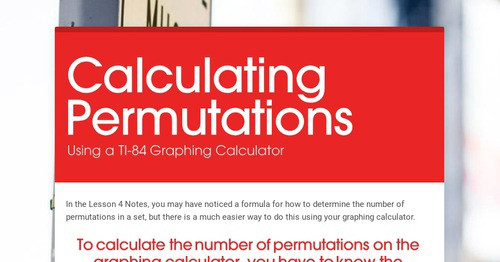 Calculating Permutations | Smore Newsletters for Education