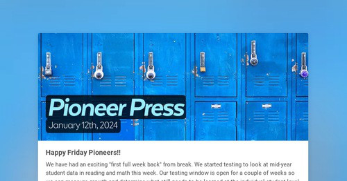 Pioneer Press | Smore Newsletters for Education