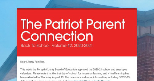 The Patriot Parent Connection | Smore Newsletters for Education