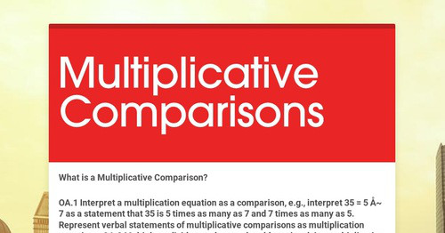 Multiplicative Comparisons | Smore Newsletters