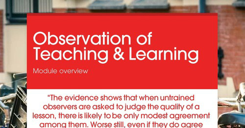 Observation of Teaching & Learning | Smore Newsletters