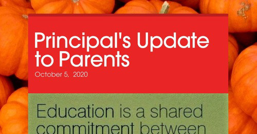 Principal's Update to Parents | Smore Newsletters for Education