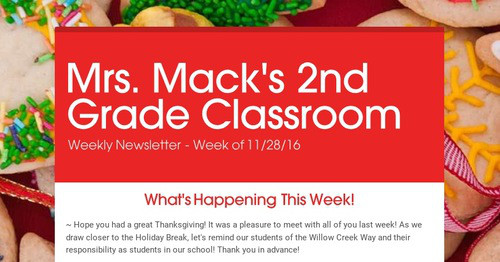Mrs. Mack's 2nd Grade Classroom | Smore Newsletters