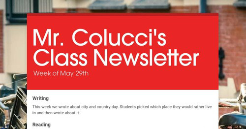 Mr. Colucci's Class Newsletter | Smore Newsletters