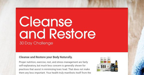 Cleanse and Restore | Smore Newsletters
