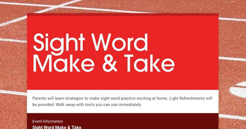 Sight Word Make & Take | Smore Newsletters