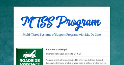 MTSS Program | Smore Newsletters