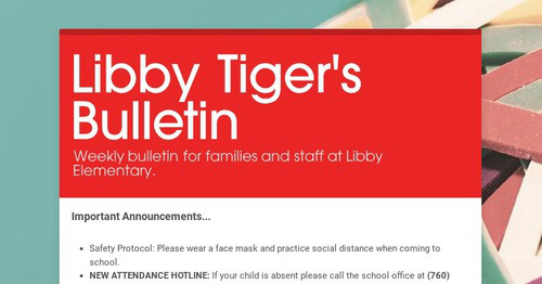 Libby Tiger's Bulletin | Smore Newsletters for Business