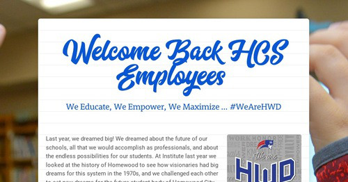 Welcome Back Hcs Employees Smore Newsletters For Business