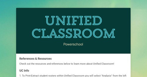 Unified Classroom | Smore Newsletters for Education