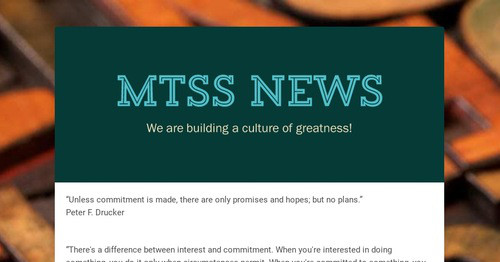 MTSS NEWS | Smore Newsletters