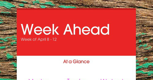 Week Ahead | Smore Newsletters for Education