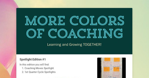 More Colors of Coaching | Smore Newsletters