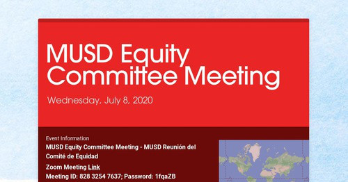MUSD Equity Committee Meeting