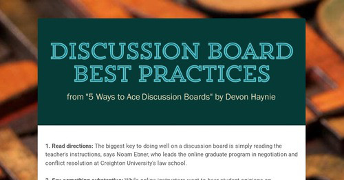 Discussion Board Best Practices | Smore Newsletters for Education
