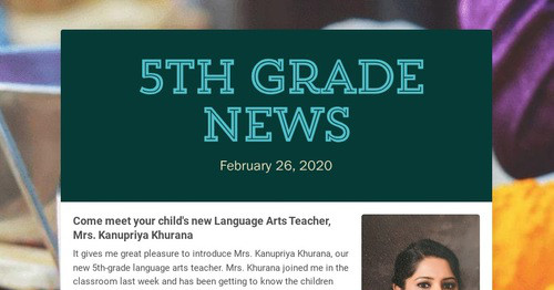 5th Grade News | Smore Newsletters