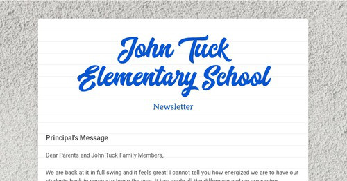 John Tuck Elementary School | Smore Newsletters for Education