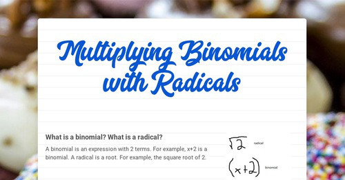 Multiplying Binomials with Radicals | Smore Newsletters
