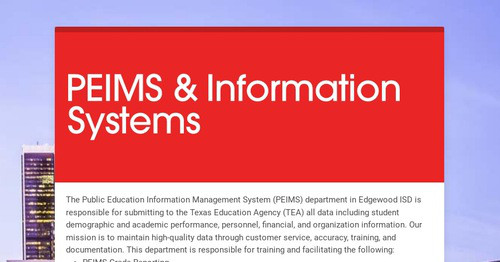 PEIMS & Information Systems