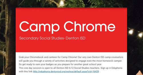 Camp Chrome | Smore Newsletters