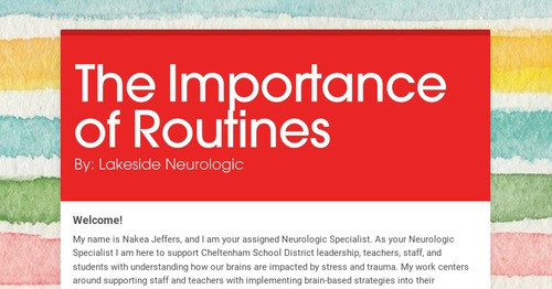 The Importance of Routines | Smore Newsletters