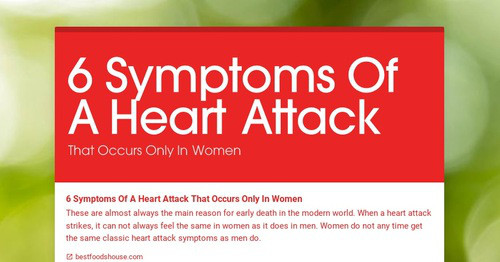 6 Symptoms Of A Heart Attack | Smore Newsletters