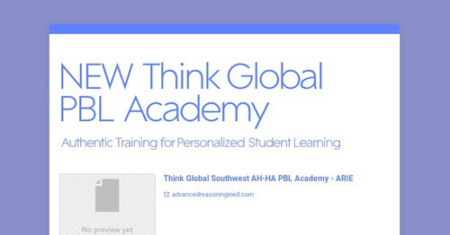 NEW Think Global PBL Academy | Smore Newsletters