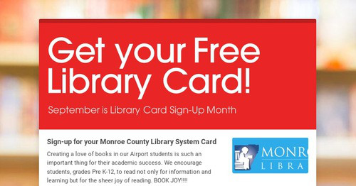 Get your Free Library Card! | Smore Newsletters