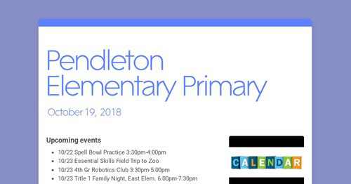 Pendleton Elementary Primary | Smore Newsletters