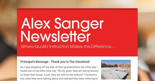 Alex Sanger Newsletter | Smore Newsletters
