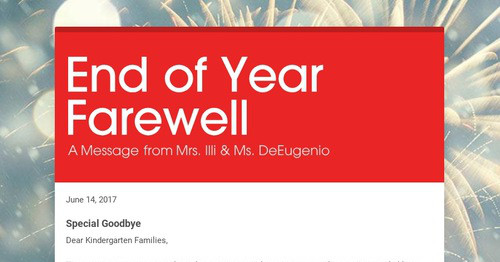 End of Year Farewell | Smore Newsletters