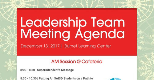 Leadership Team Meeting Agenda | Smore Newsletters