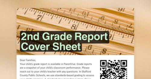 2nd Grade Report Cover Sheet | Smore Newsletters