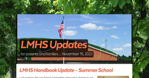 LMHS Updates