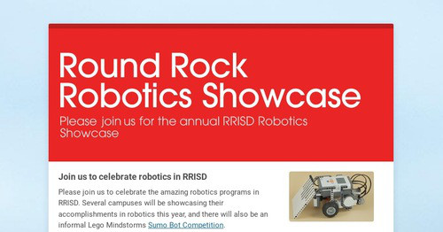 Round Rock Robotics Showcase | Smore Newsletters