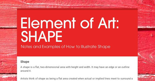Element of Art: SHAPE | Smore Newsletters