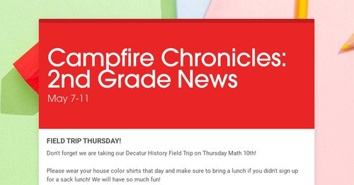 Campfire Chronicles: 2nd Grade News | Smore Newsletters