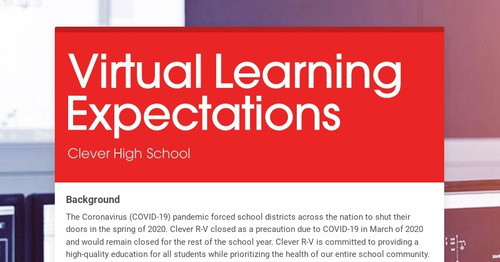 Virtual Learning Expectations | Smore Newsletters