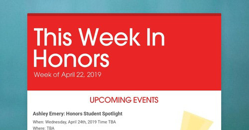 This Week In Honors | Smore Newsletters for Education