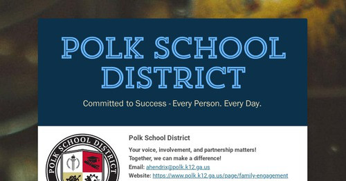 Polk School District | Smore Newsletters