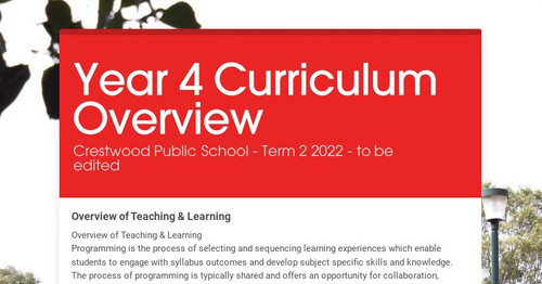 Year 4 Curriculum Overview | Smore Newsletters